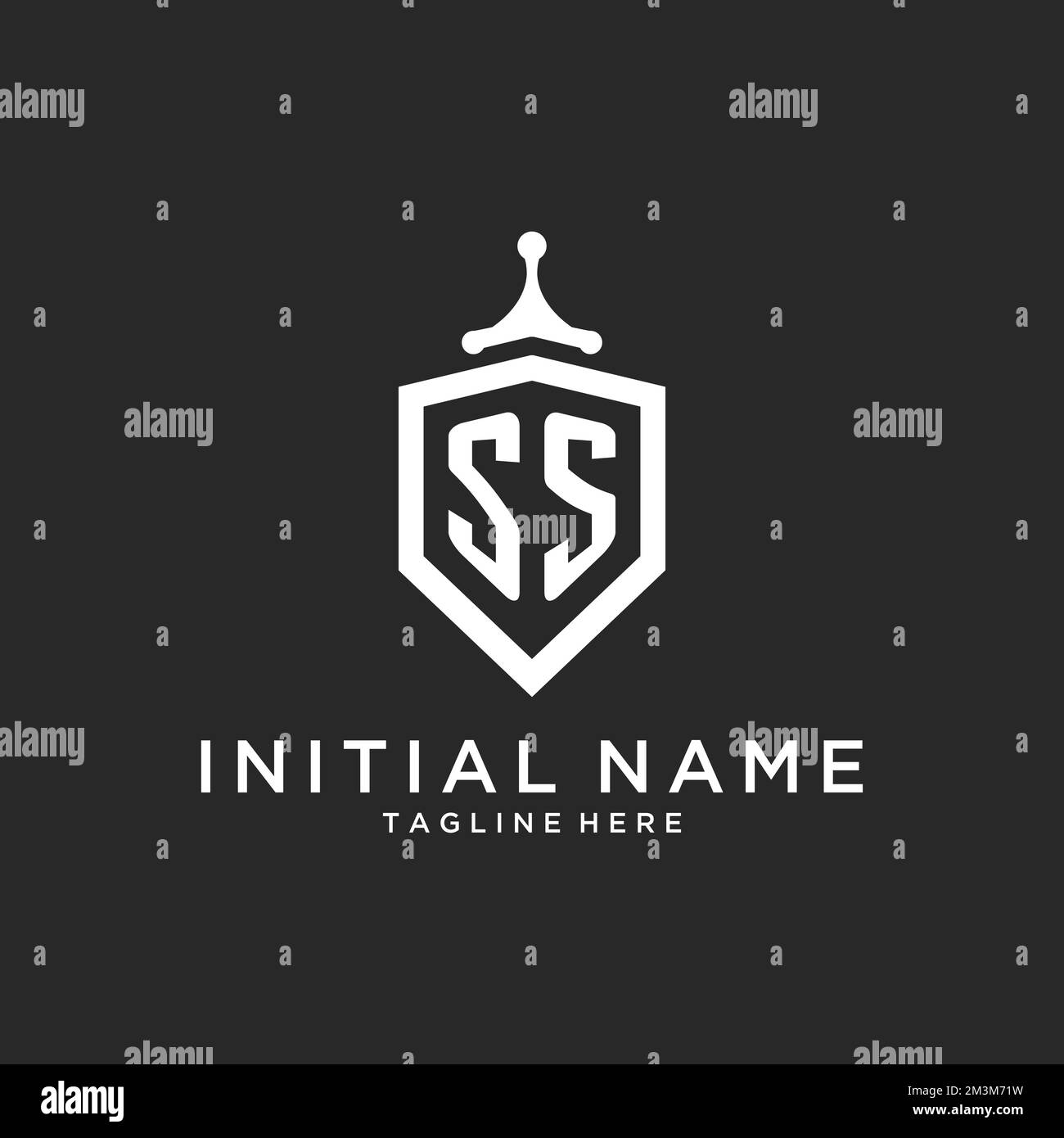 SS monogram logo initial with shield guard shape design ideas Stock Vector Image & Art - Alamy