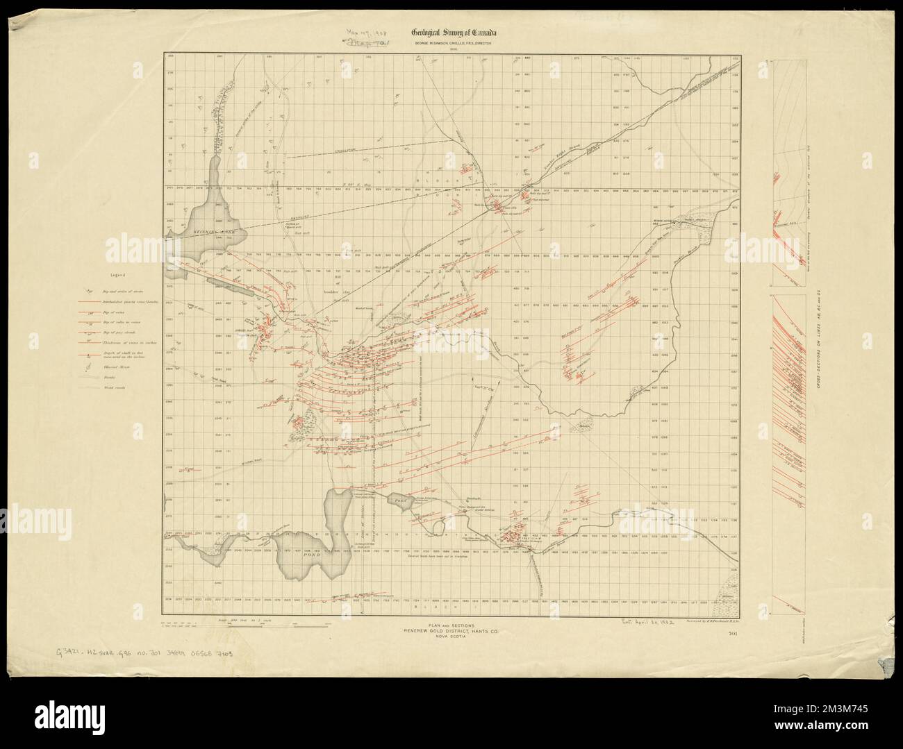 Plan and sections Renerew gold district, Hants Co. Nova Scotia ...