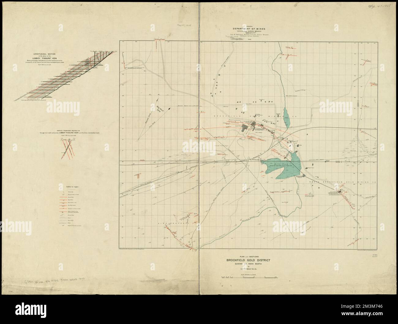 Plan and sections, Brookfield gold district, Queens Co., Nova Scotia ...