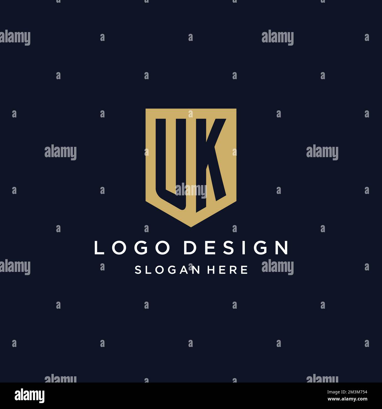 UK monogram initials logo design with shield icon template Stock Vector ...