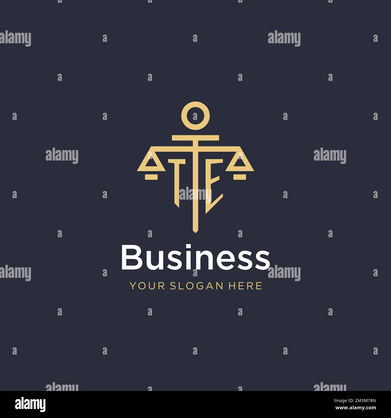 TE initial monogram logo with scale and pillar style design ideas Stock ...