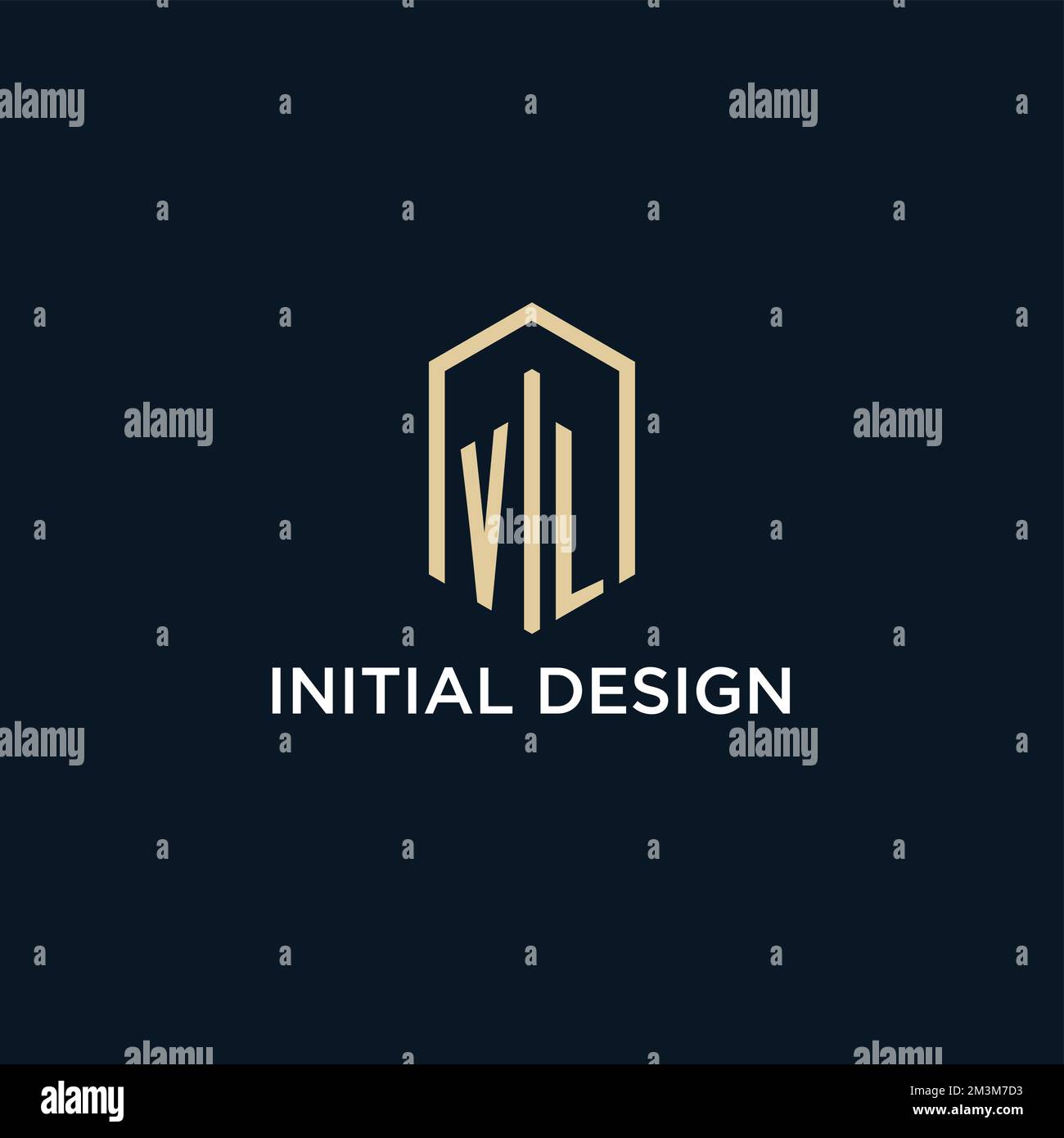 VL initial monogram logo with hexagonal shape style, real estate logo ...