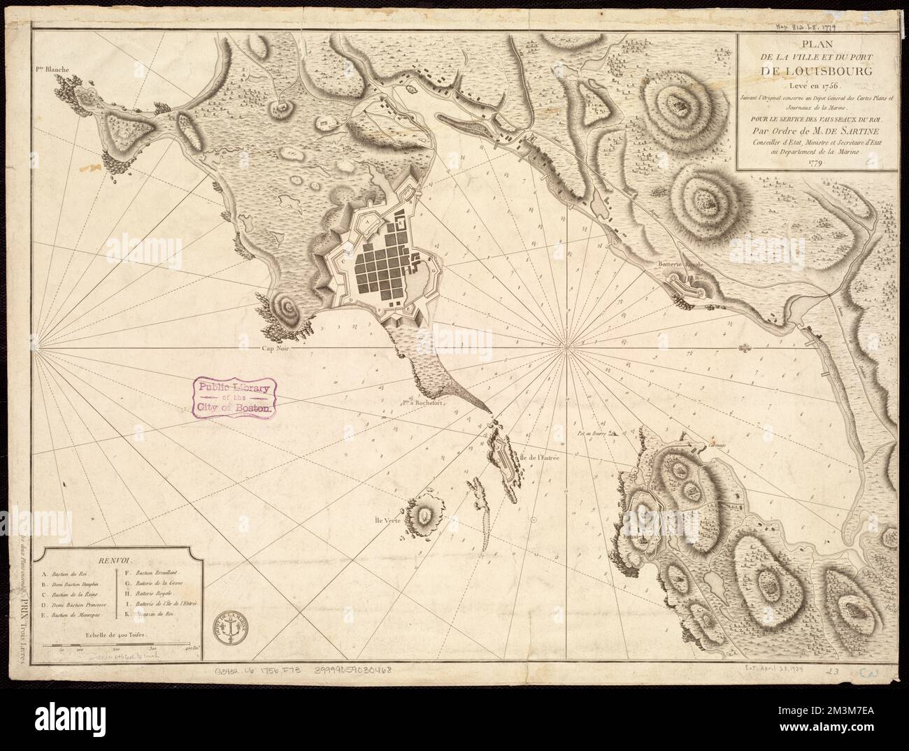 Plan de la ville et du port de Louisbourg levé en 1756 , Harbors, Nova ...