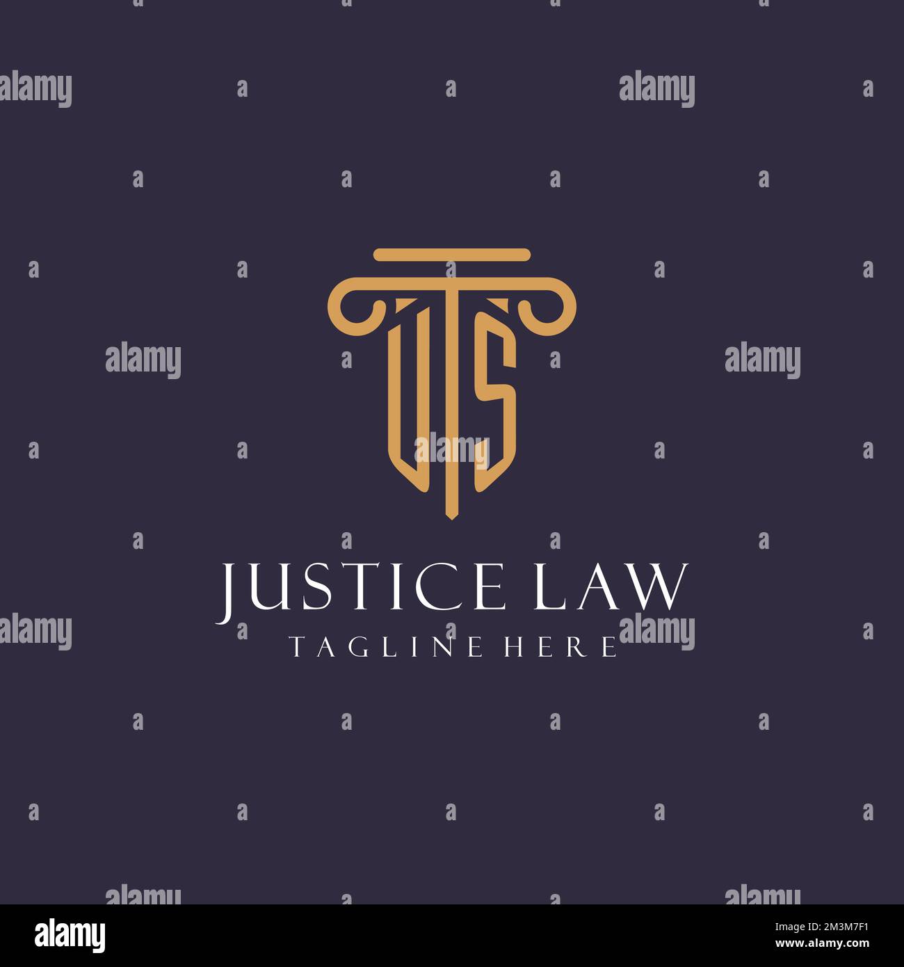 US monogram initials design for law firm, lawyer, law office with ...