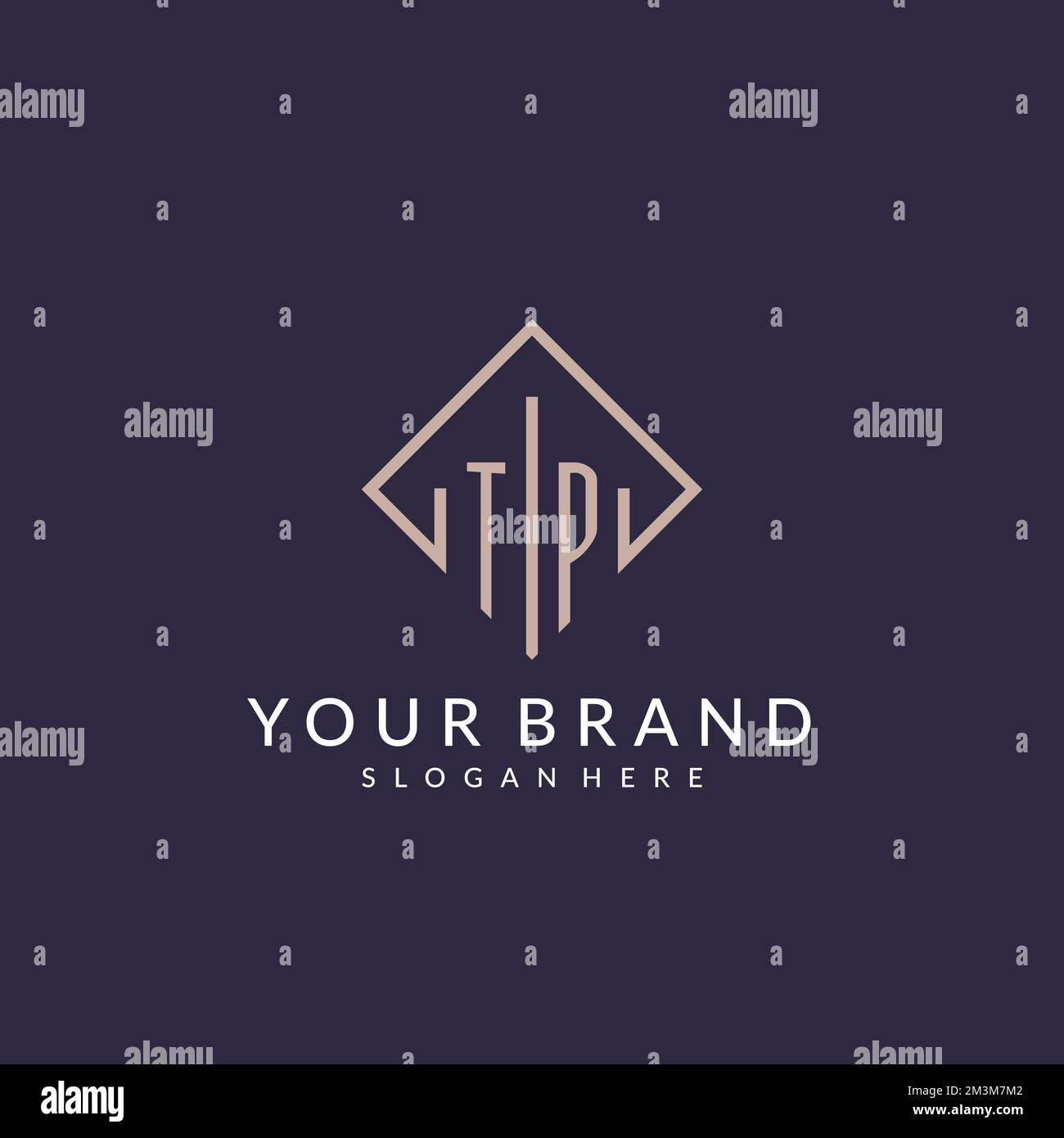 TP initial monogram logo with rectangle style design ideas Stock Vector ...