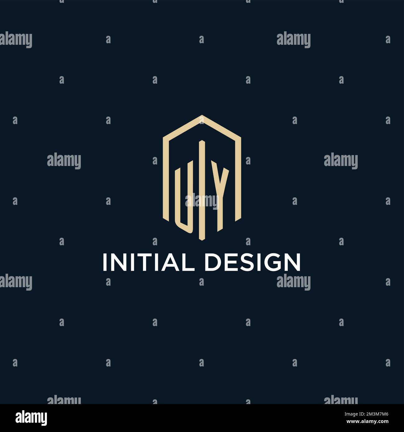 UY initial monogram logo with hexagonal shape style, real estate logo design ideas inspiration ...