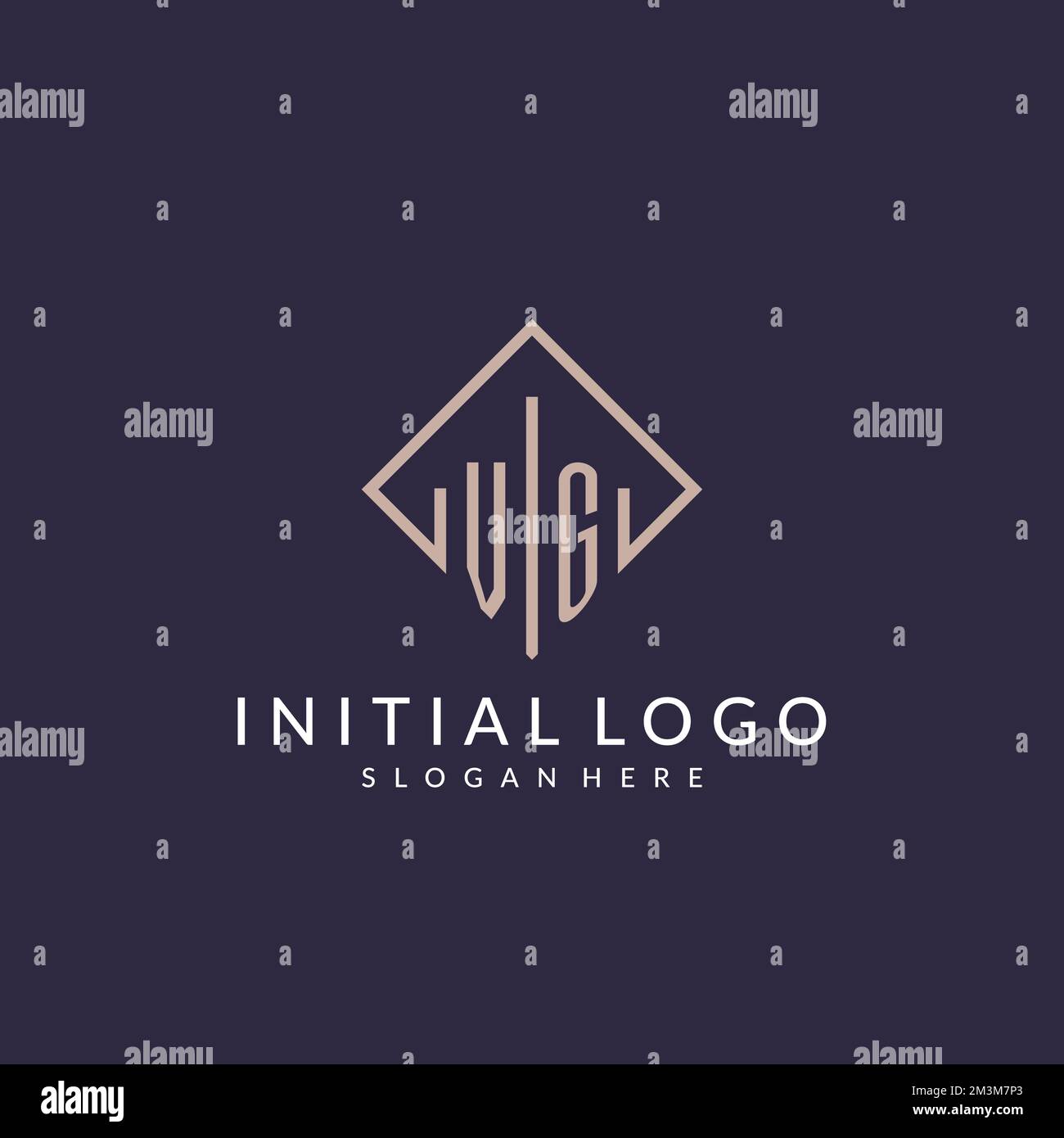 VG initial monogram logo with rectangle style design ideas Stock Vector ...
