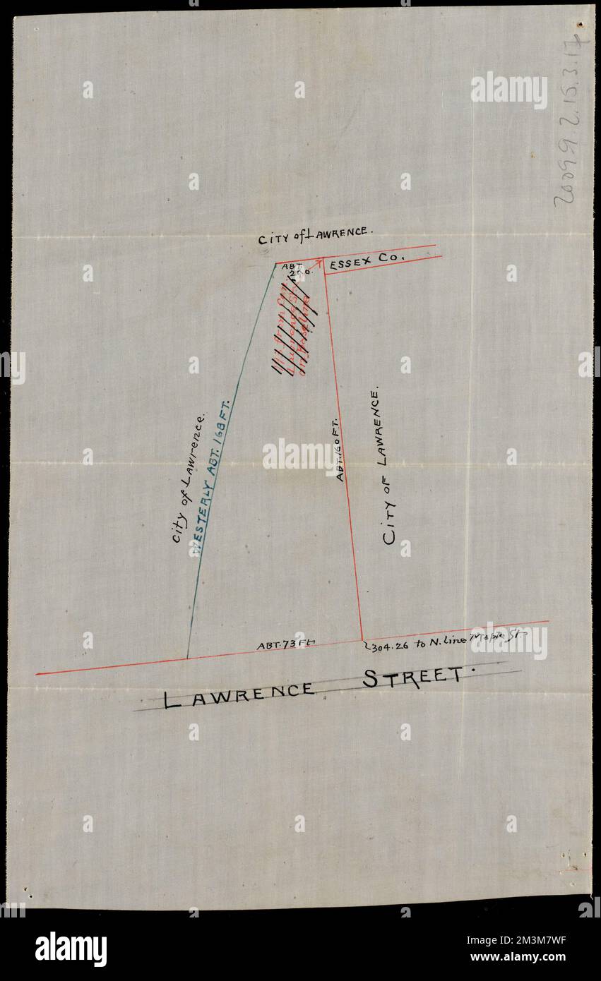 Plan Lawrence St. , Streets, Boundaries. Lawrence Stock Photo - Alamy