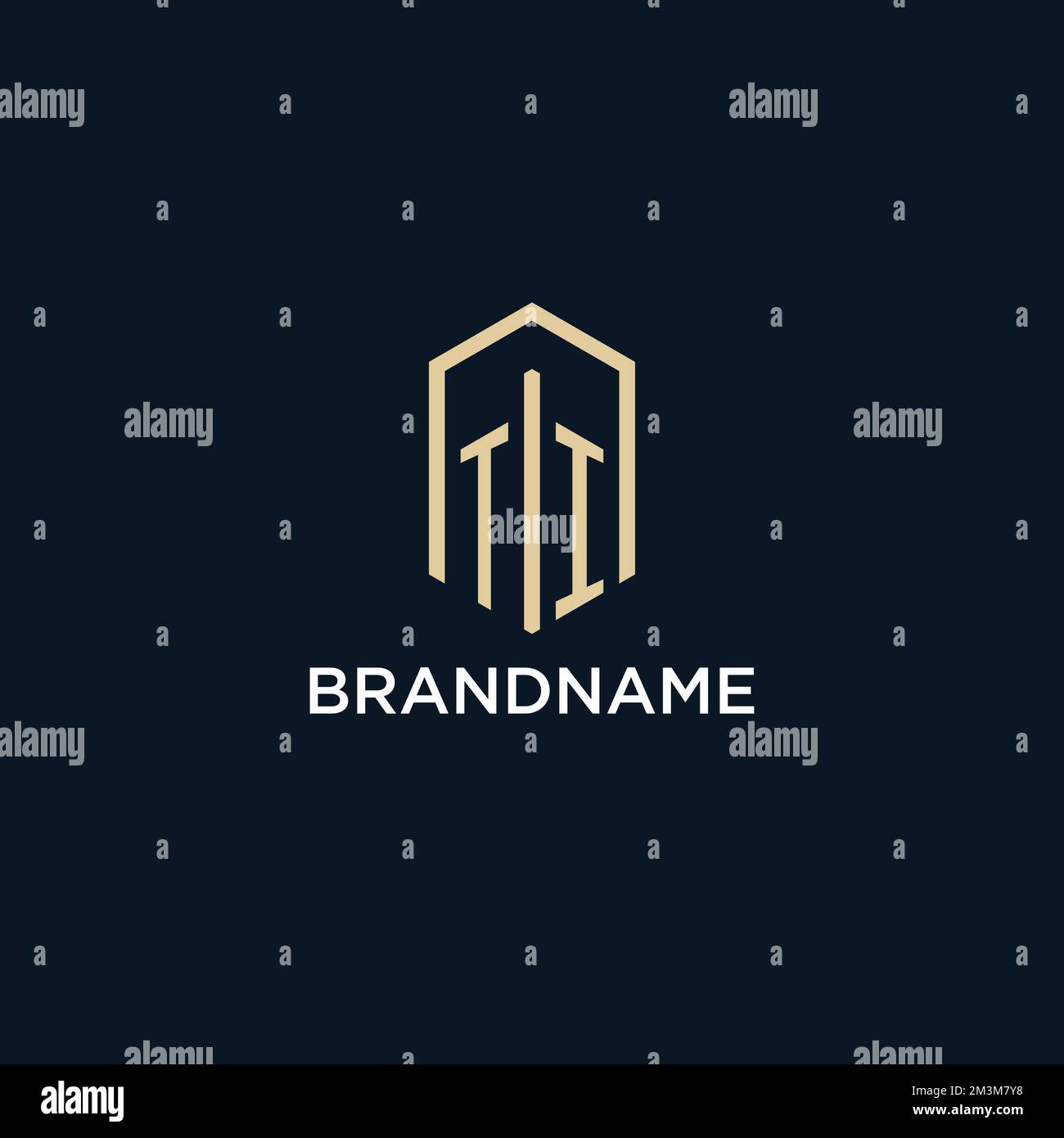 TI initial monogram logo with hexagonal shape style, real estate logo design ideas inspiration ...