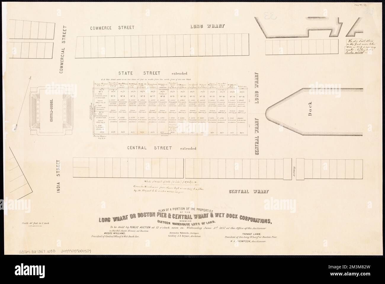 Plan of a portion of the properties of the Long Wharf or Boston Pier ...