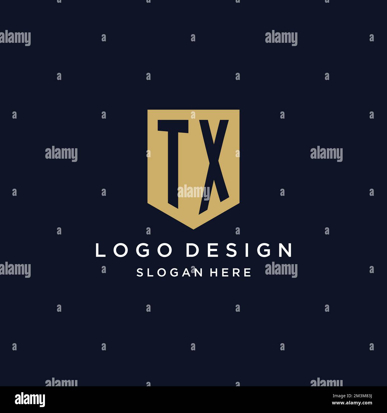 TX monogram initials logo design with shield icon template Stock Vector ...