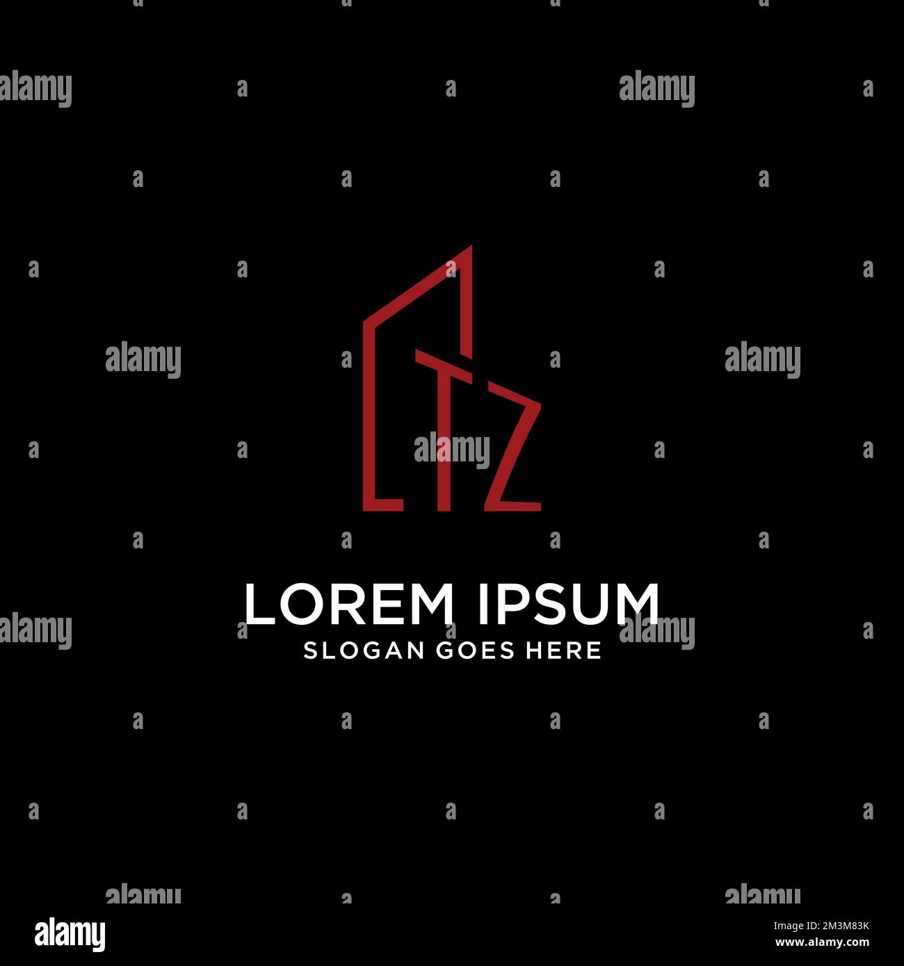 TZ initial monogram with building logo design ideas Stock Vector Image ...