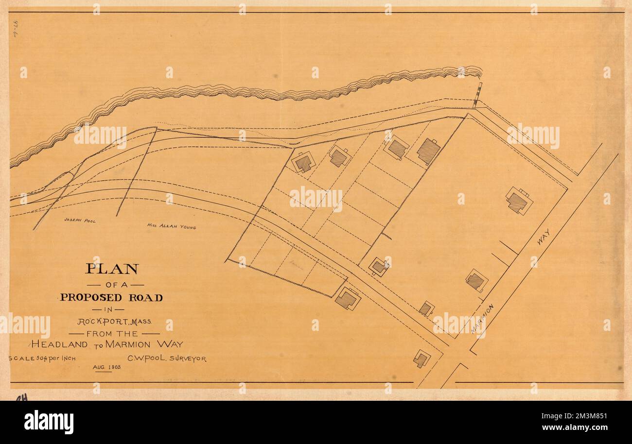 Plan of a proposed road in Rockport, Mass. from the headland to Marmion ...