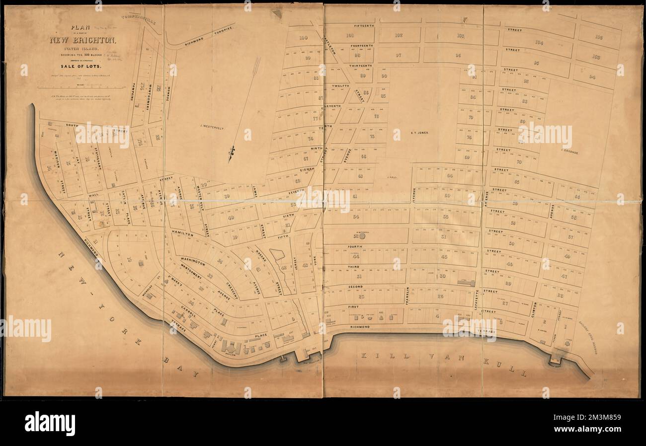 Plan of a part of New Brighton, Staten Island, showing the 500 blocks ...