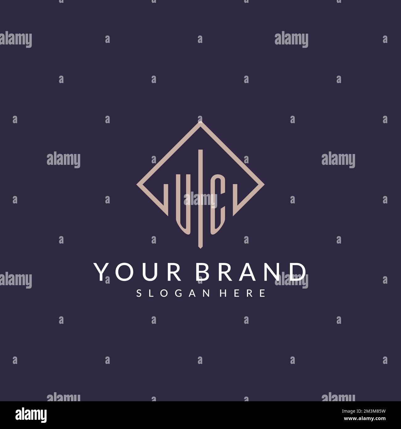 UC initial monogram logo with rectangle style design ideas Stock Vector ...