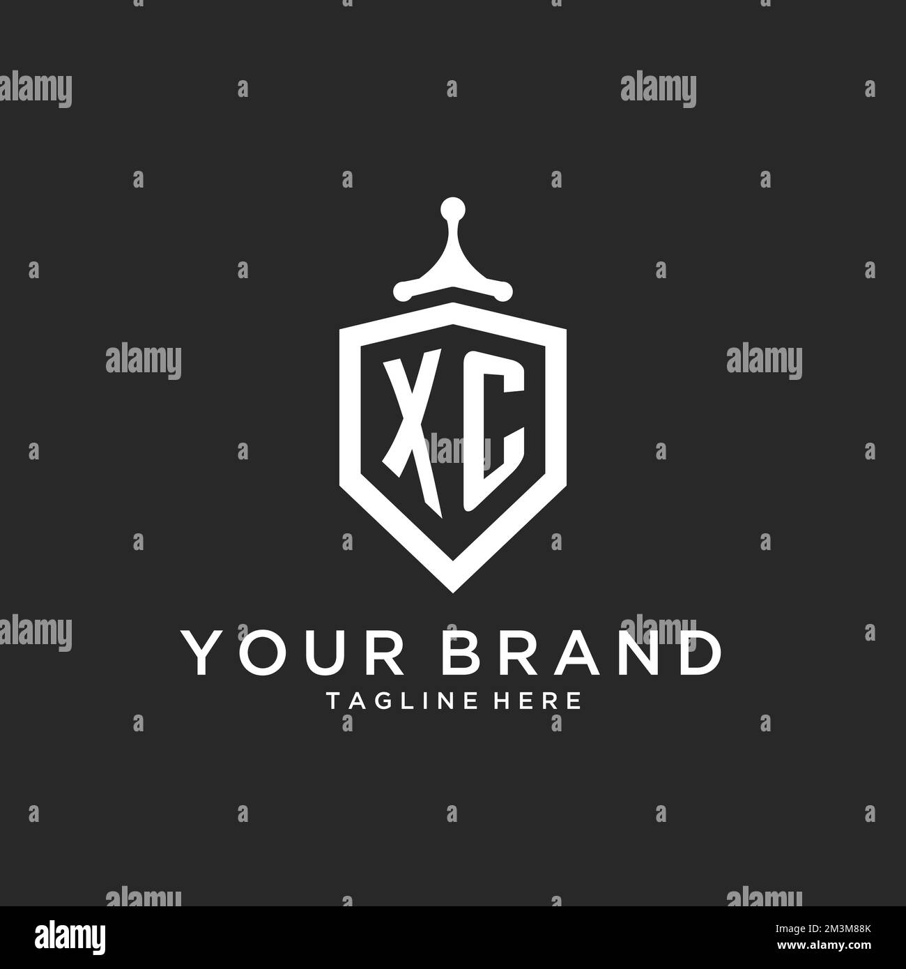 XC monogram logo initial with shield guard shape design ideas Stock Vector Image & Art - Alamy