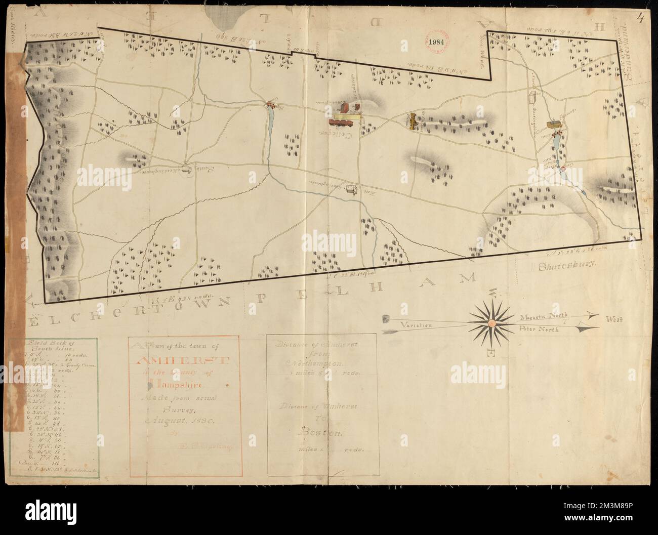Plan of Amherst made by E. S. Darling dated August 1830 ...