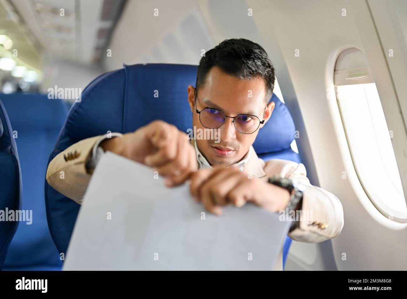 Angry, mad and furious Asian businessman tearing contract during the ...