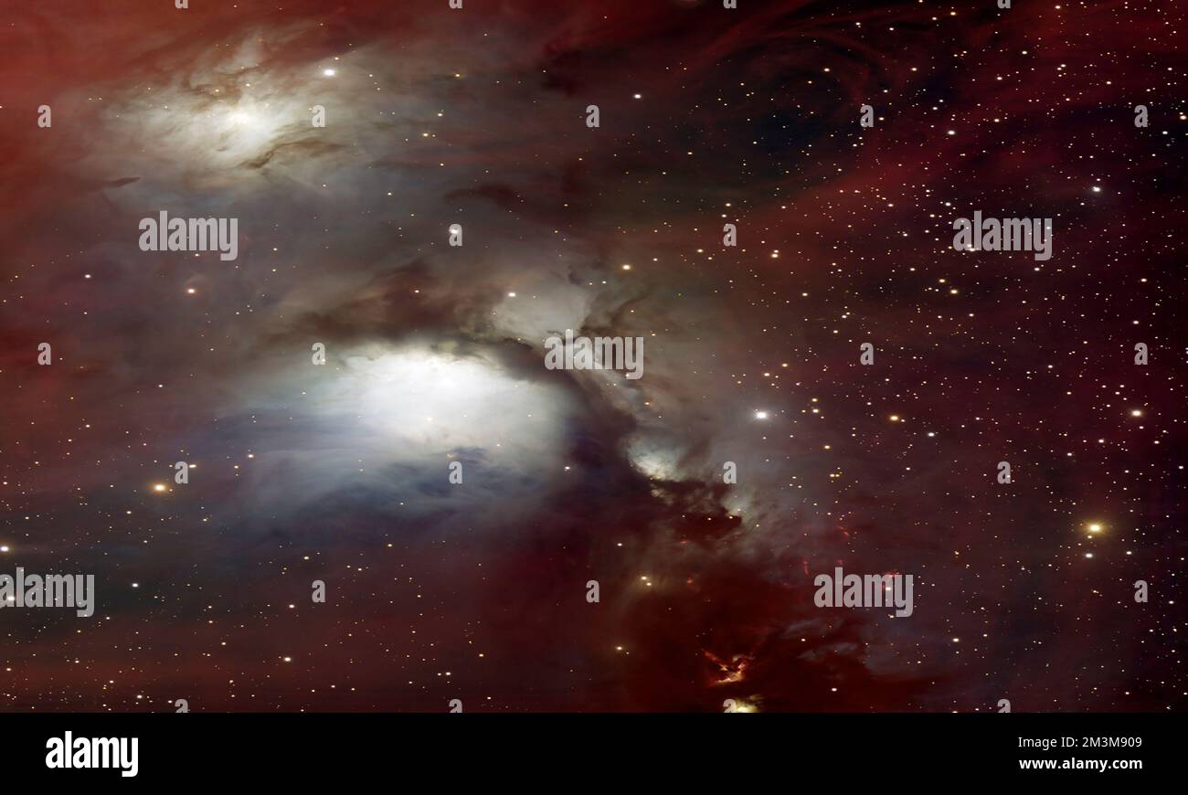 Space nebula. Cosmic cluster of stars. Outer space landscape. Celestial ...