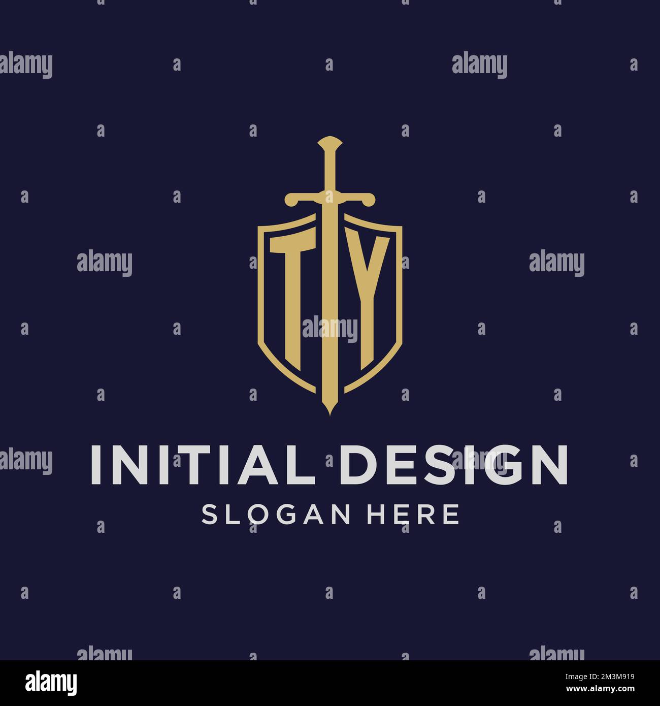 TY logo initial monogram with shield and sword design ideas Stock Vector Image & Art - Alamy