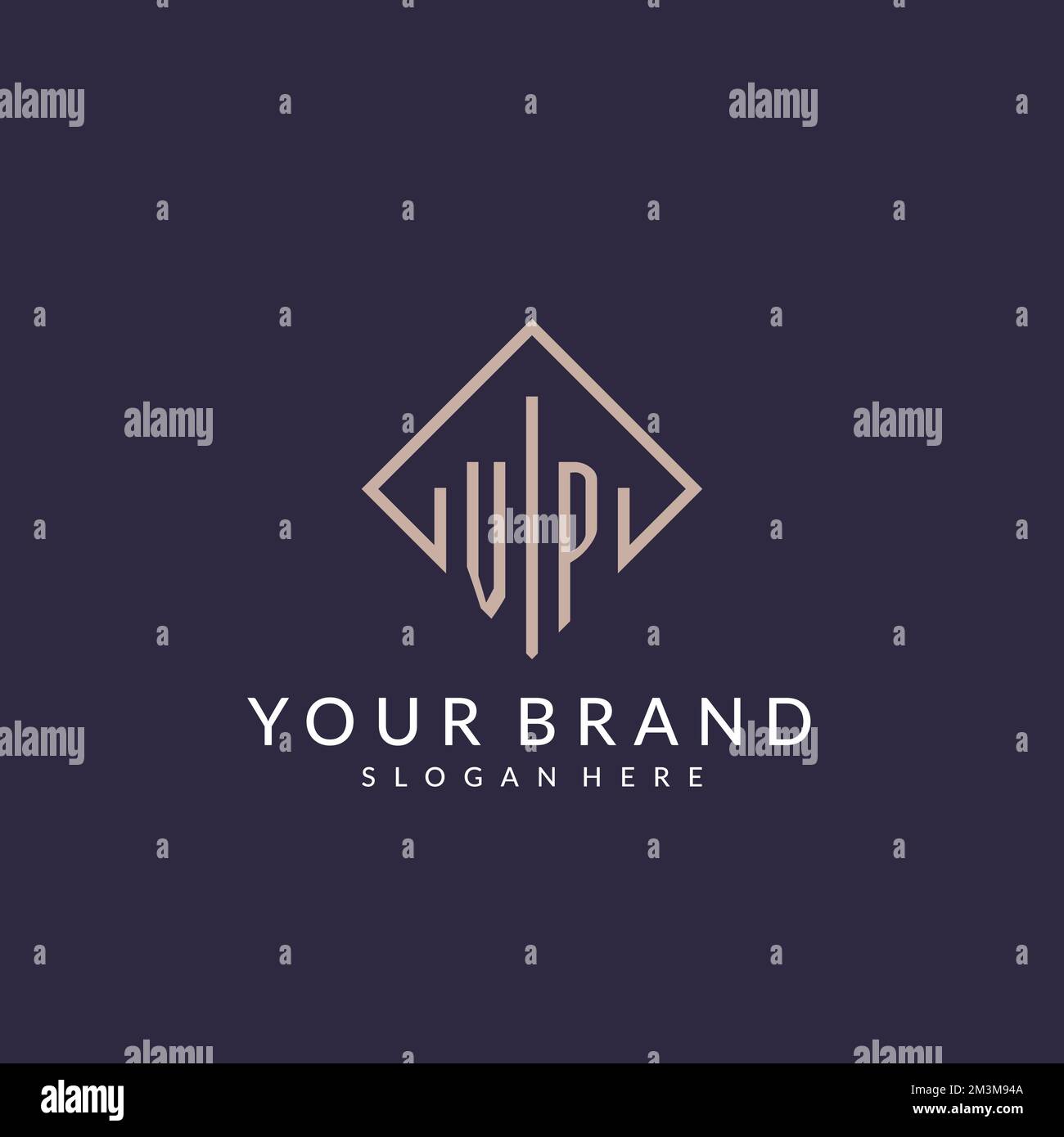 VP initial monogram logo with rectangle style design ideas Stock Vector ...