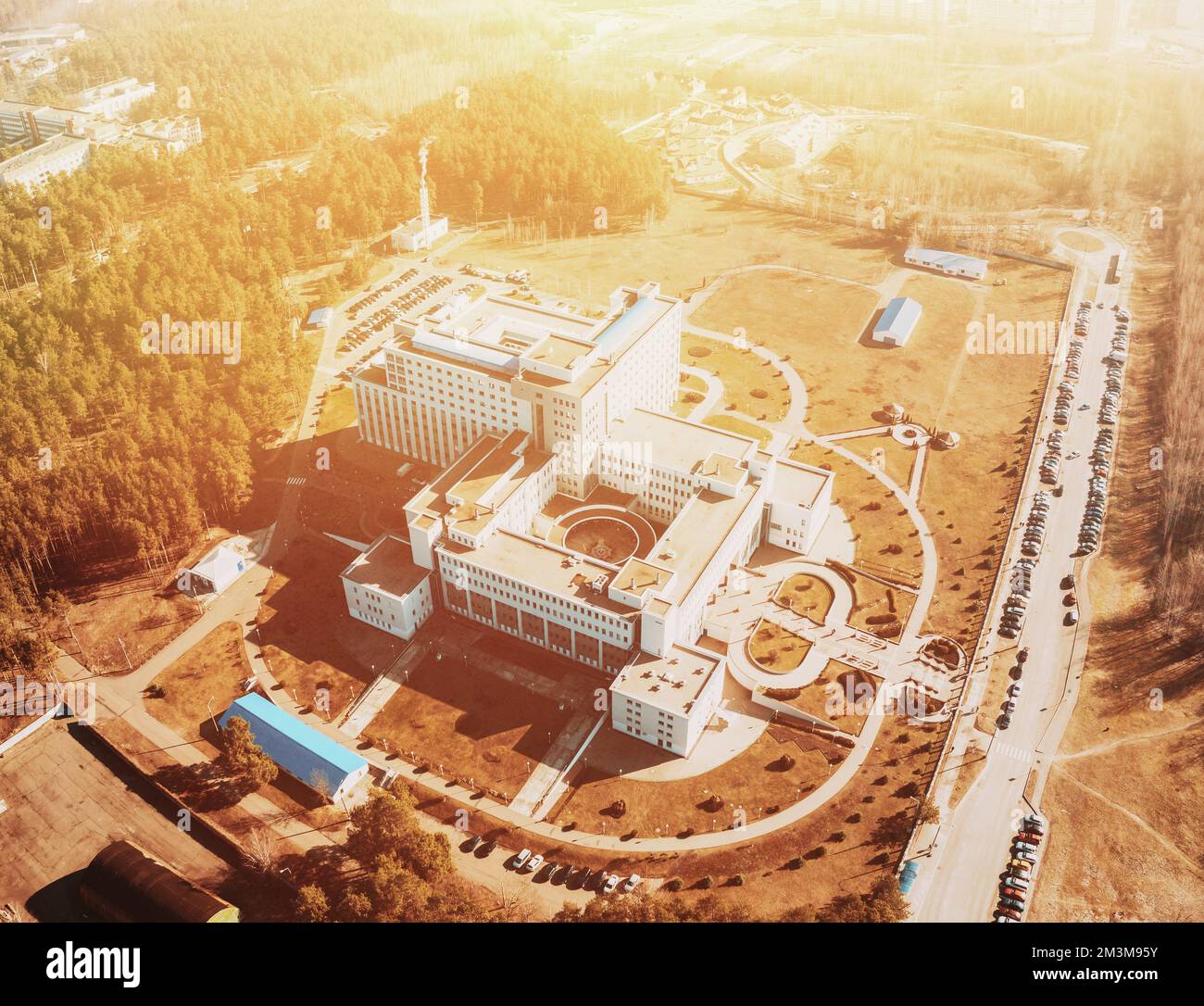 Healthcare. Medical Research Concept. Aerial View Of Building Of ...