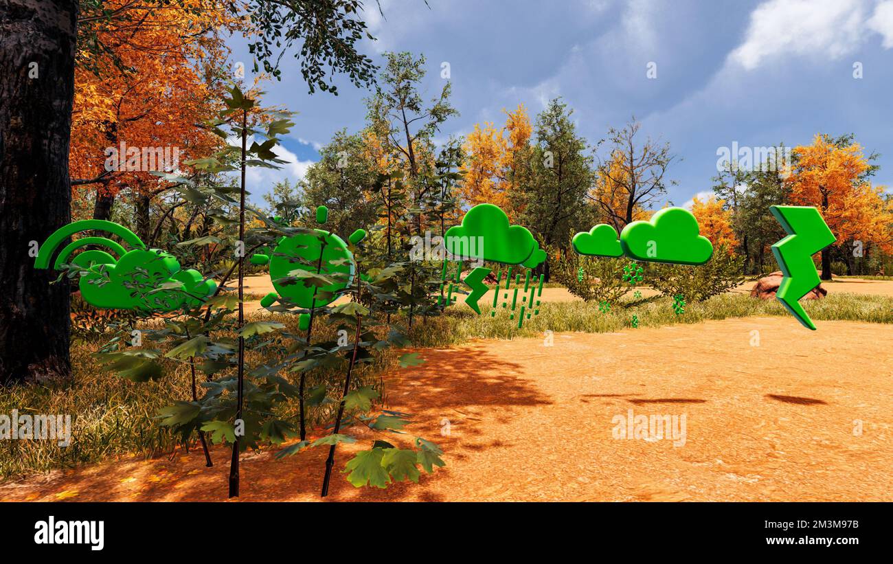 3D Render Background to ecology and sustainable development ...