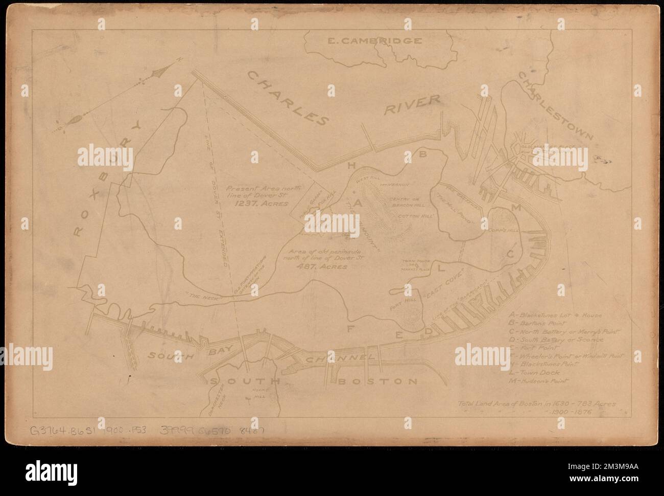 Plan of Boston in 1630 and 1900 , Boston Mass., History, Colonial ...