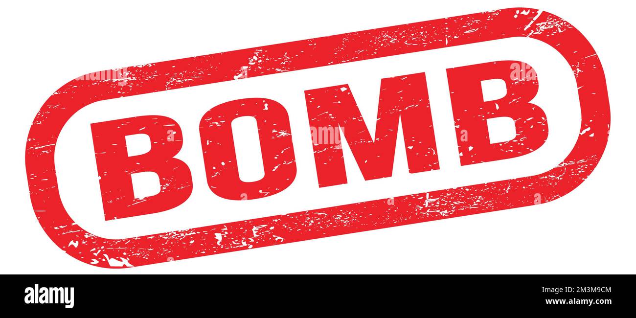 BOMB, text written on red rectangle stamp sign Stock Photo - Alamy