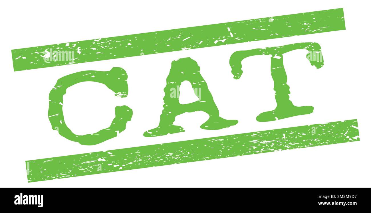 CAT text written on green grungy lines stamp sign Stock Photo - Alamy