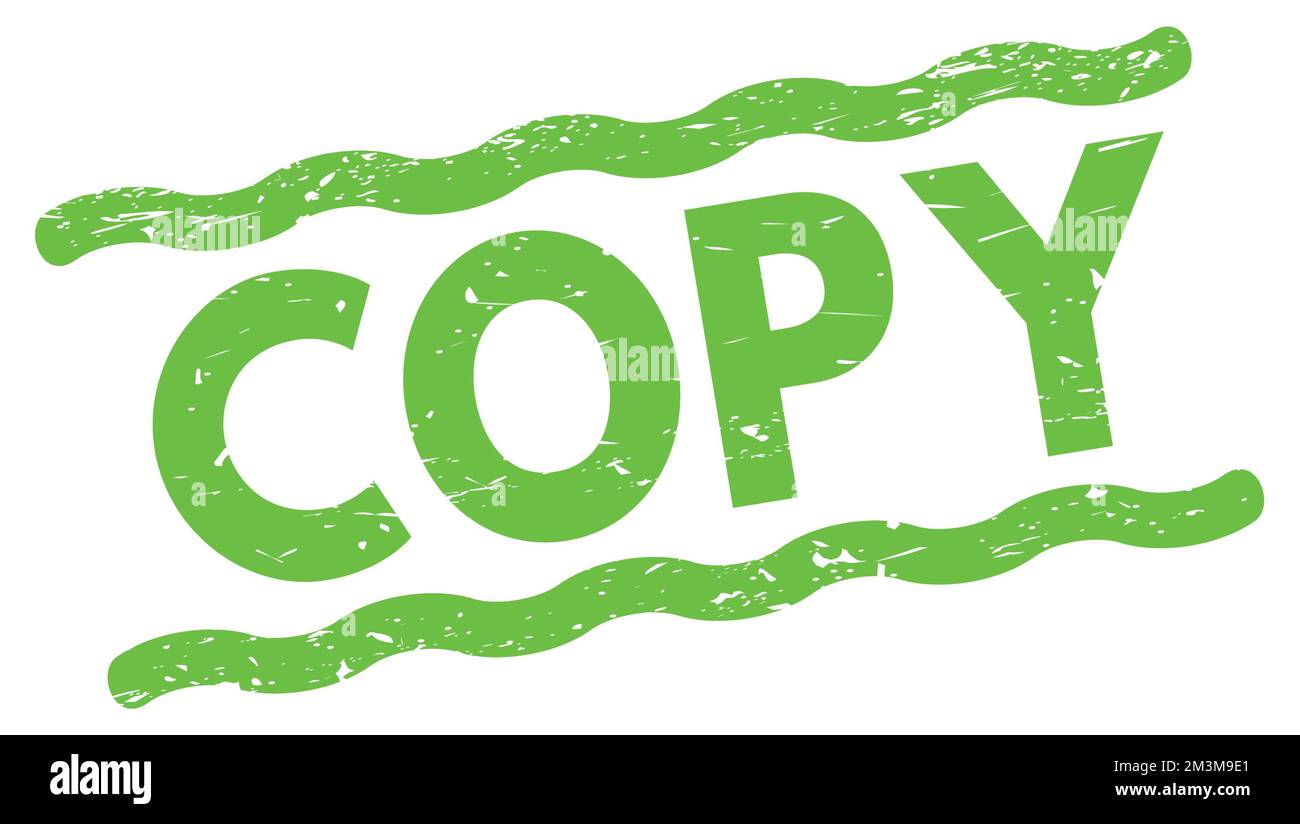 COPY text written on green lines stamp sign Stock Photo - Alamy