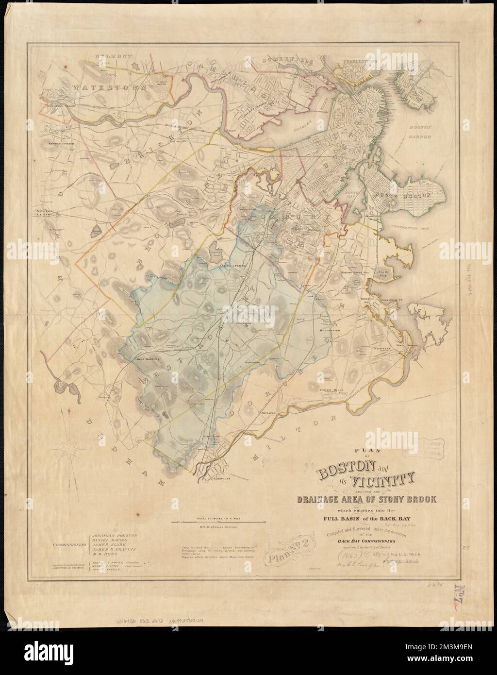 Plan of Boston and its vicinity, showing the drainage area of Stony ...