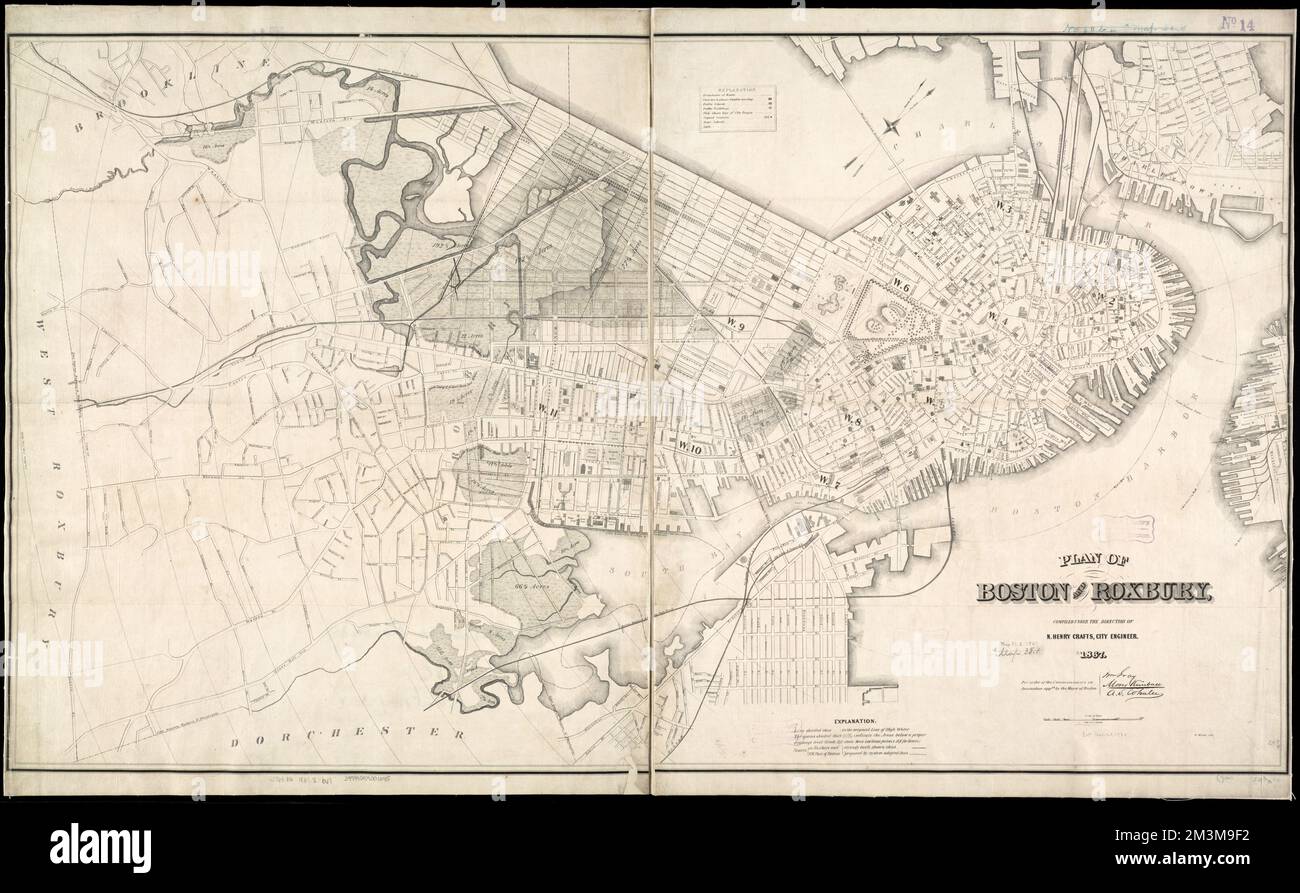 Plan of Boston and Roxbury , Boston Mass., Maps, Roxbury Boston, Mass ...