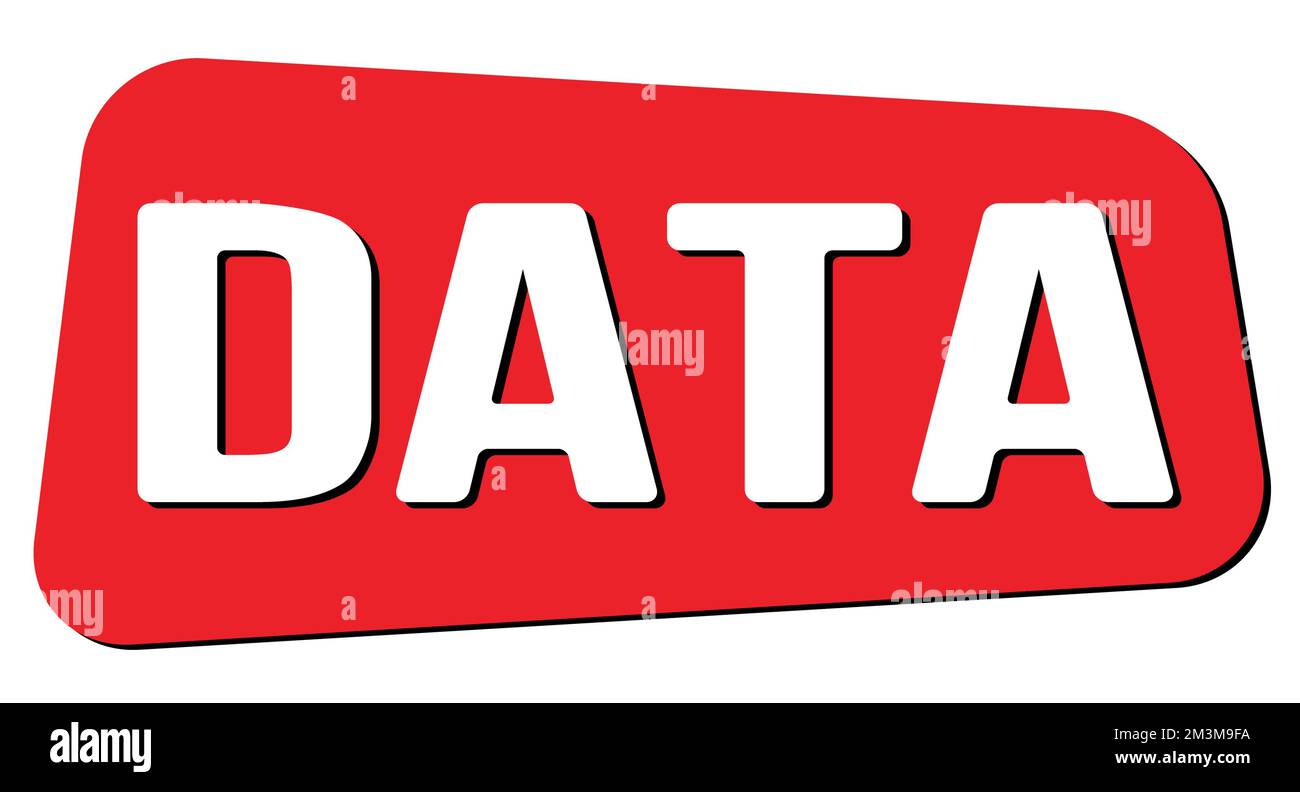 DATA text written on red trapeze stamp sign Stock Photo - Alamy