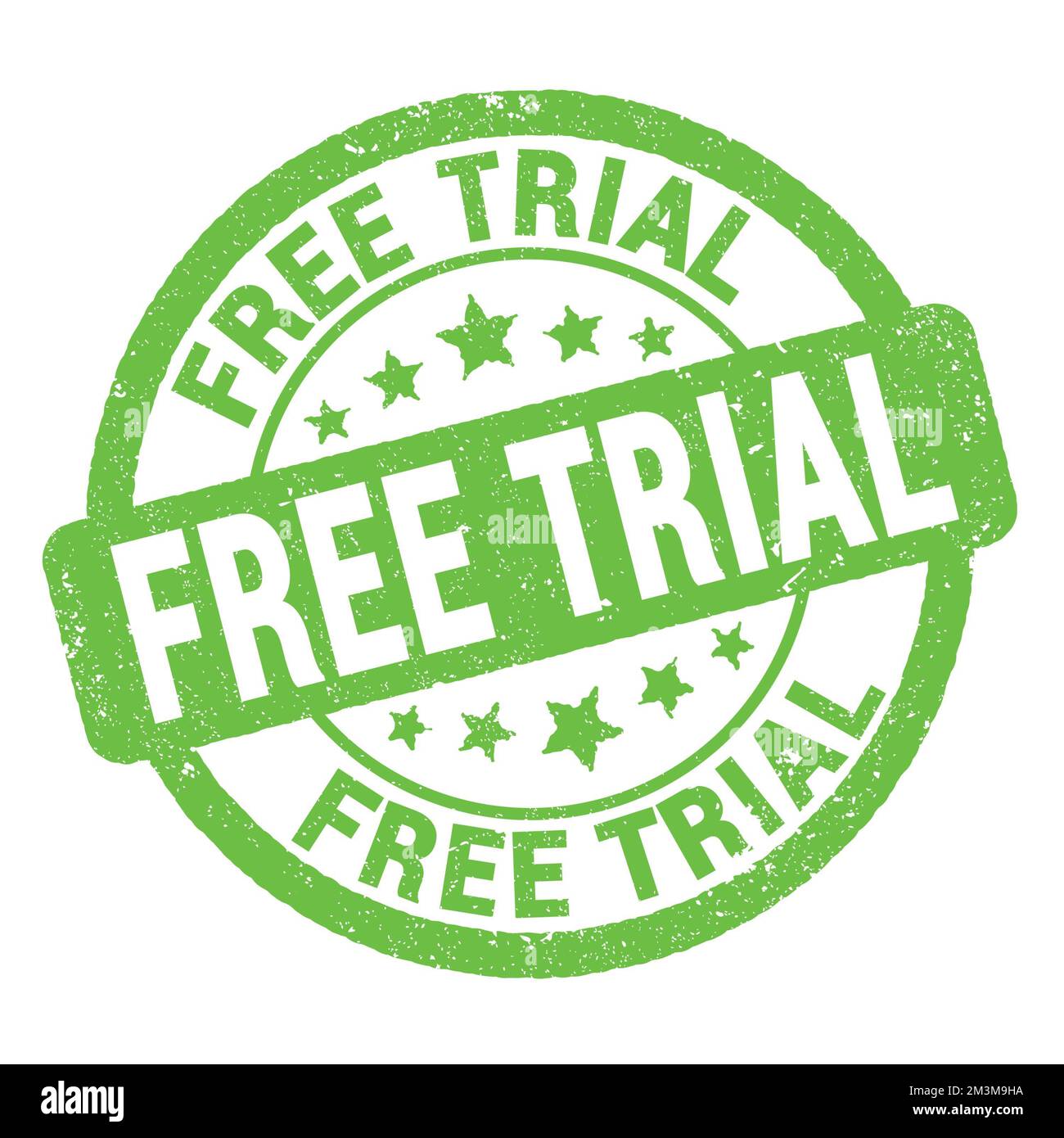 FREE TRIAL text written on green grungy stamp sign Stock Photo - Alamy