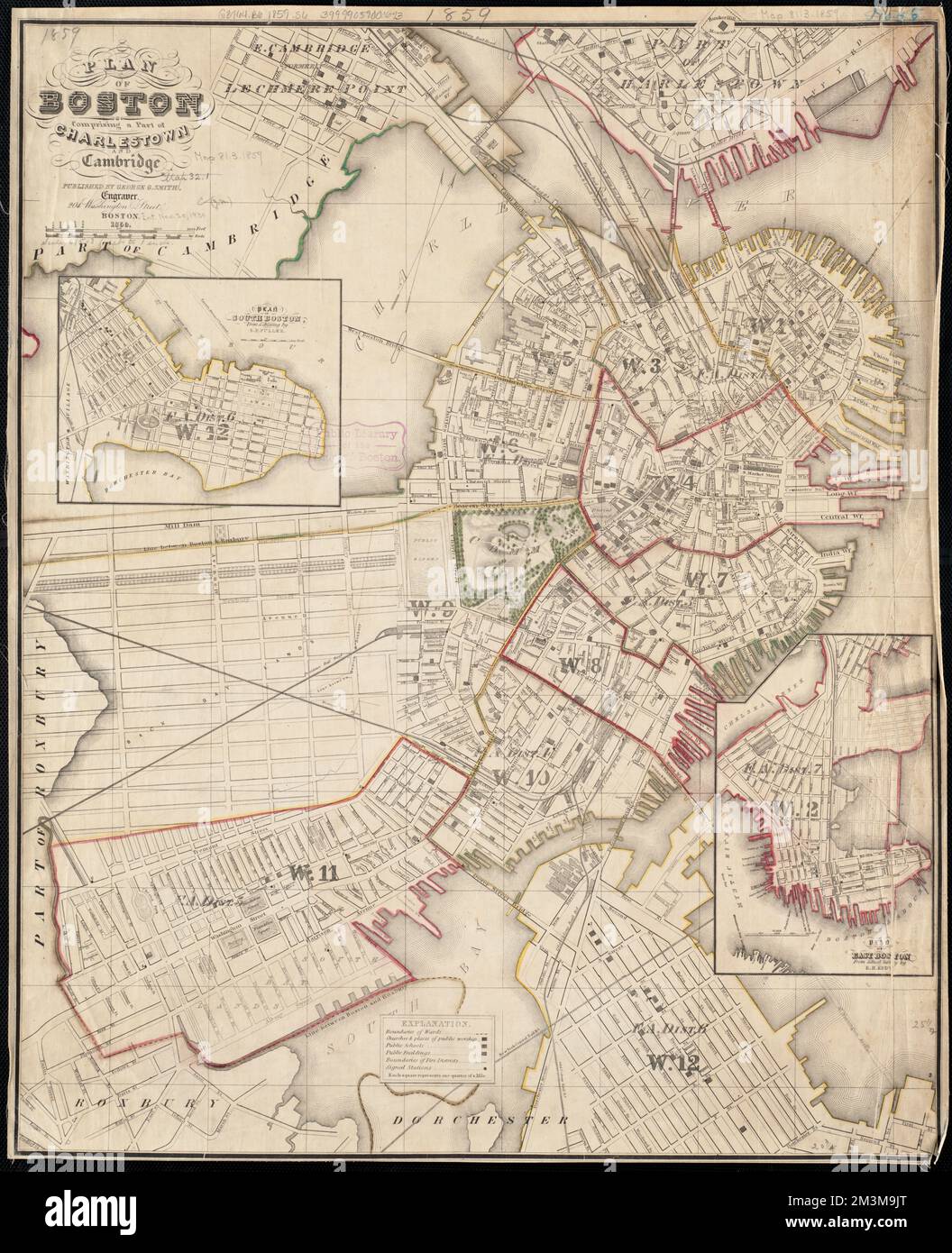 Plan of Boston comprising a part of Charlestown and Cambridge , Boston ...