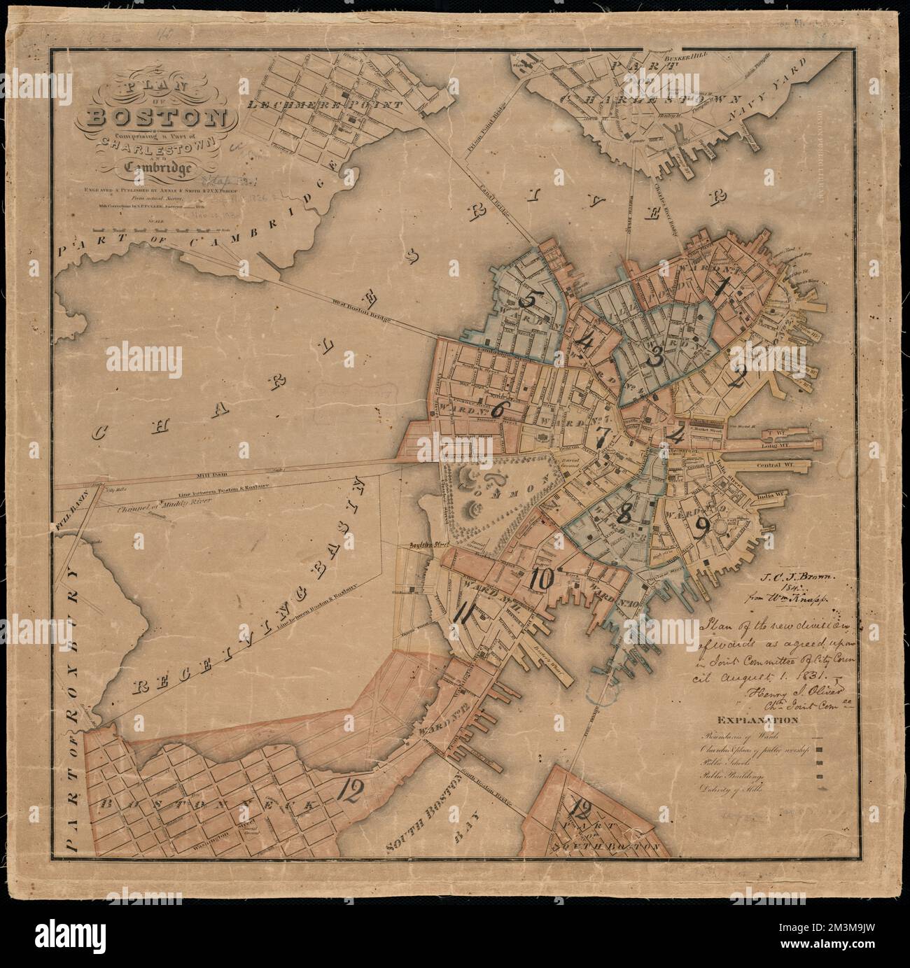 Plan of Boston comprising a part of Charlestown and Cambridge , Boston ...