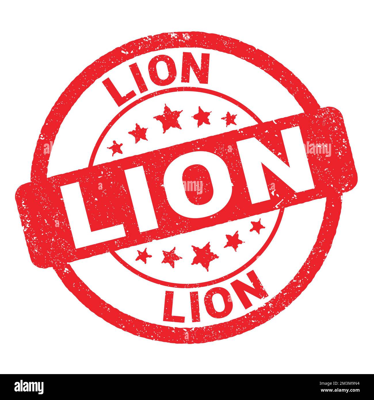 LION text written on red grungy stamp sign Stock Photo - Alamy