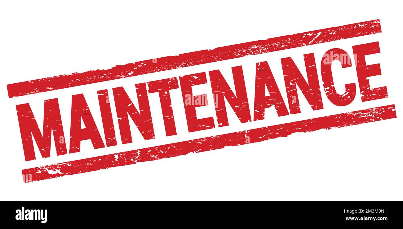 MAINTENANCE text written on red rectangle stamp sign Stock Photo - Alamy