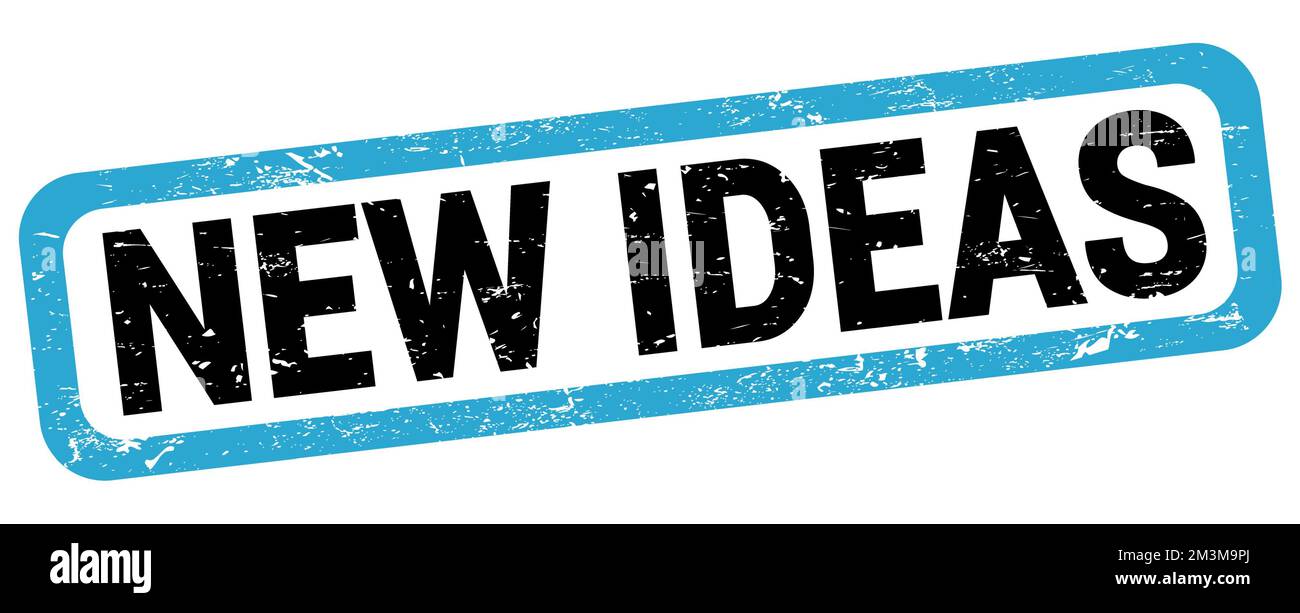 NEW IDEAS text written on blue-black rectangle stamp sign Stock Photo ...