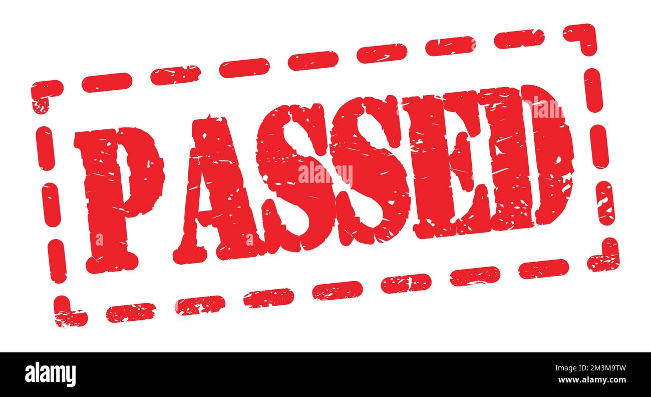 PASSED text written on red dash stamp sign Stock Photo - Alamy