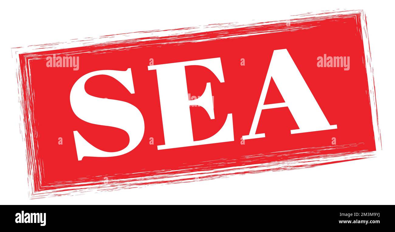SEA text written on red rectangle stamp sign Stock Photo - Alamy