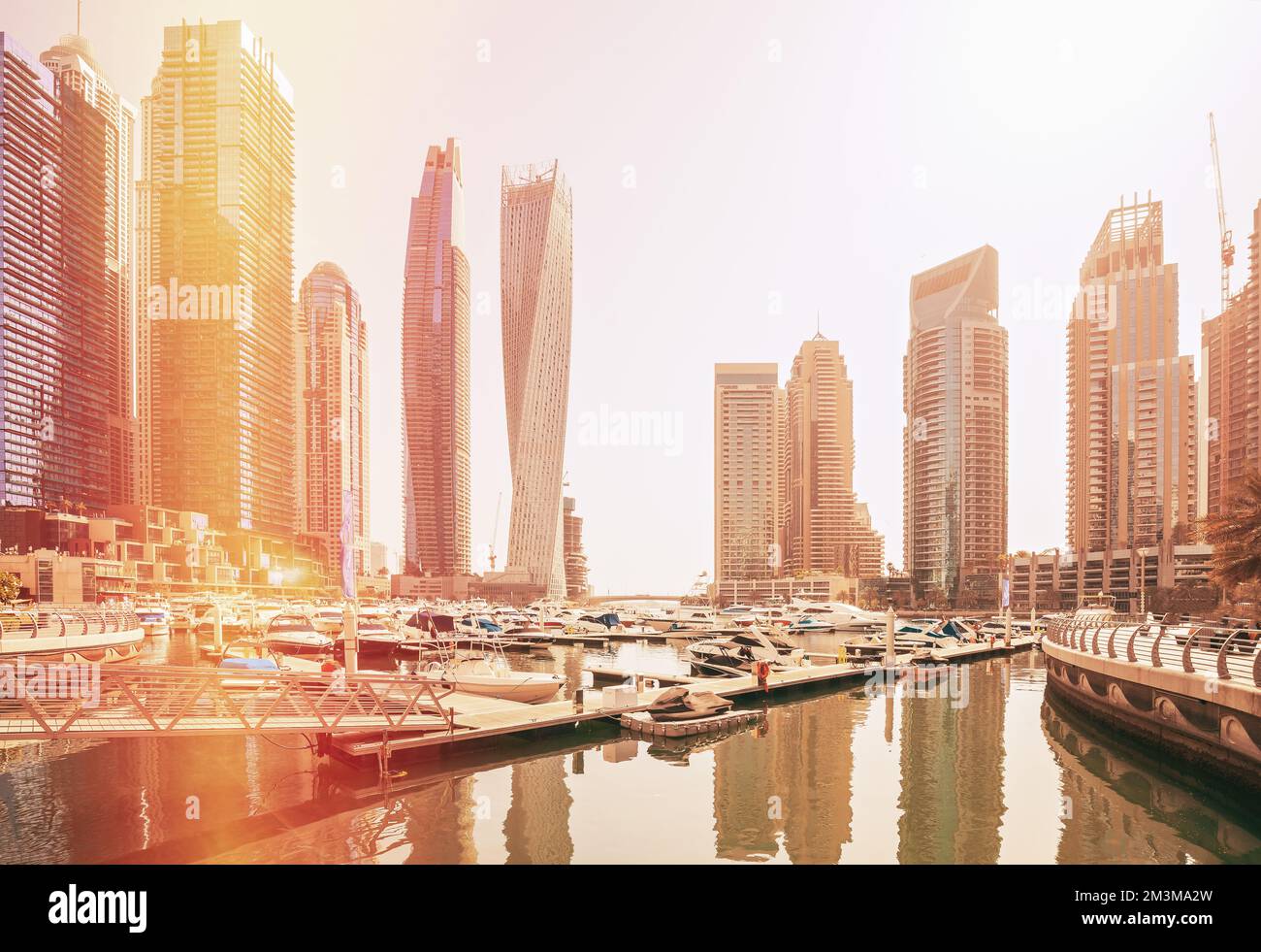 View of high-rise buildings of residential district in Dubai Marina and ...