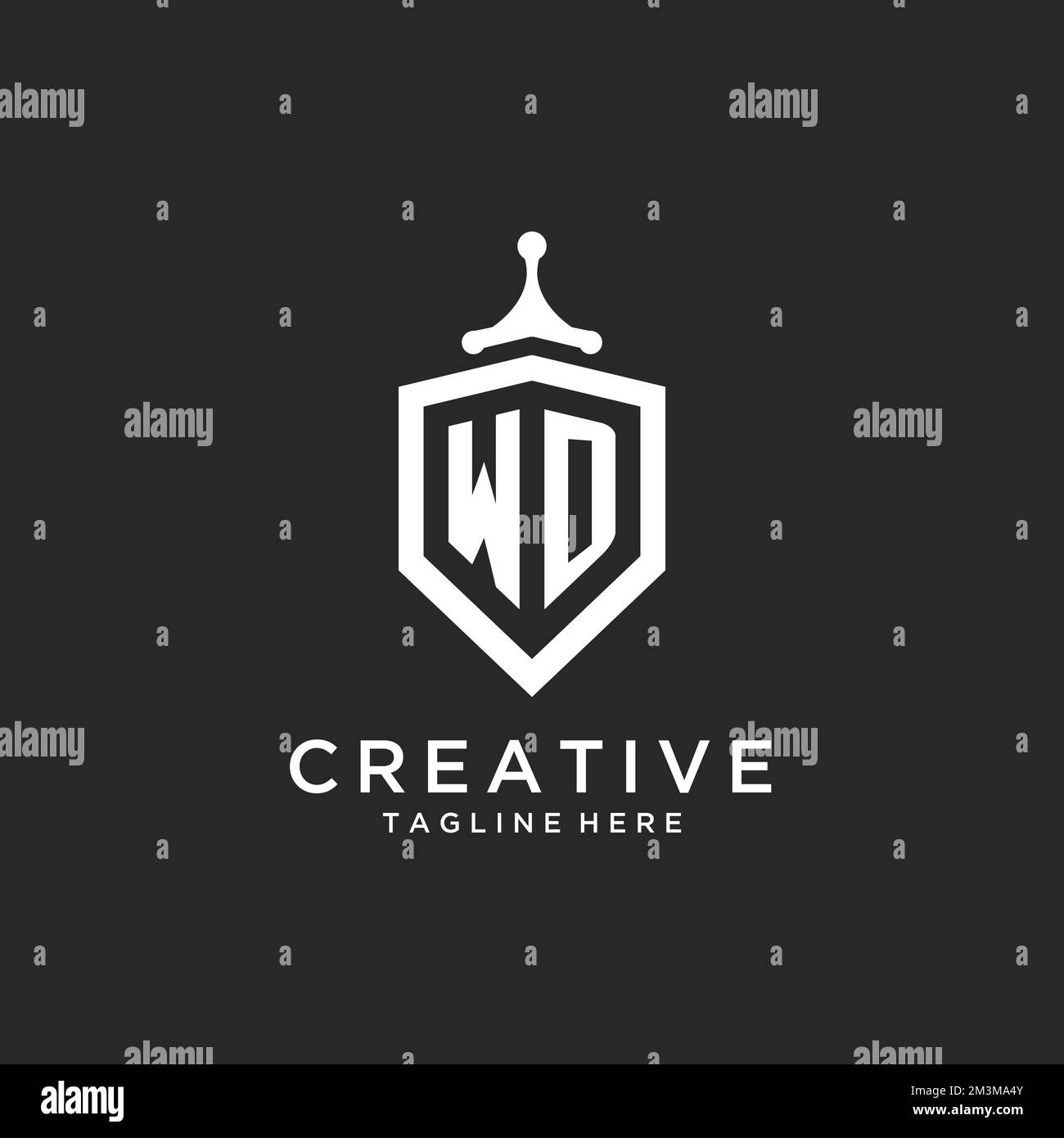 WD monogram logo initial with shield guard shape design ideas Stock Vector Image & Art - Alamy