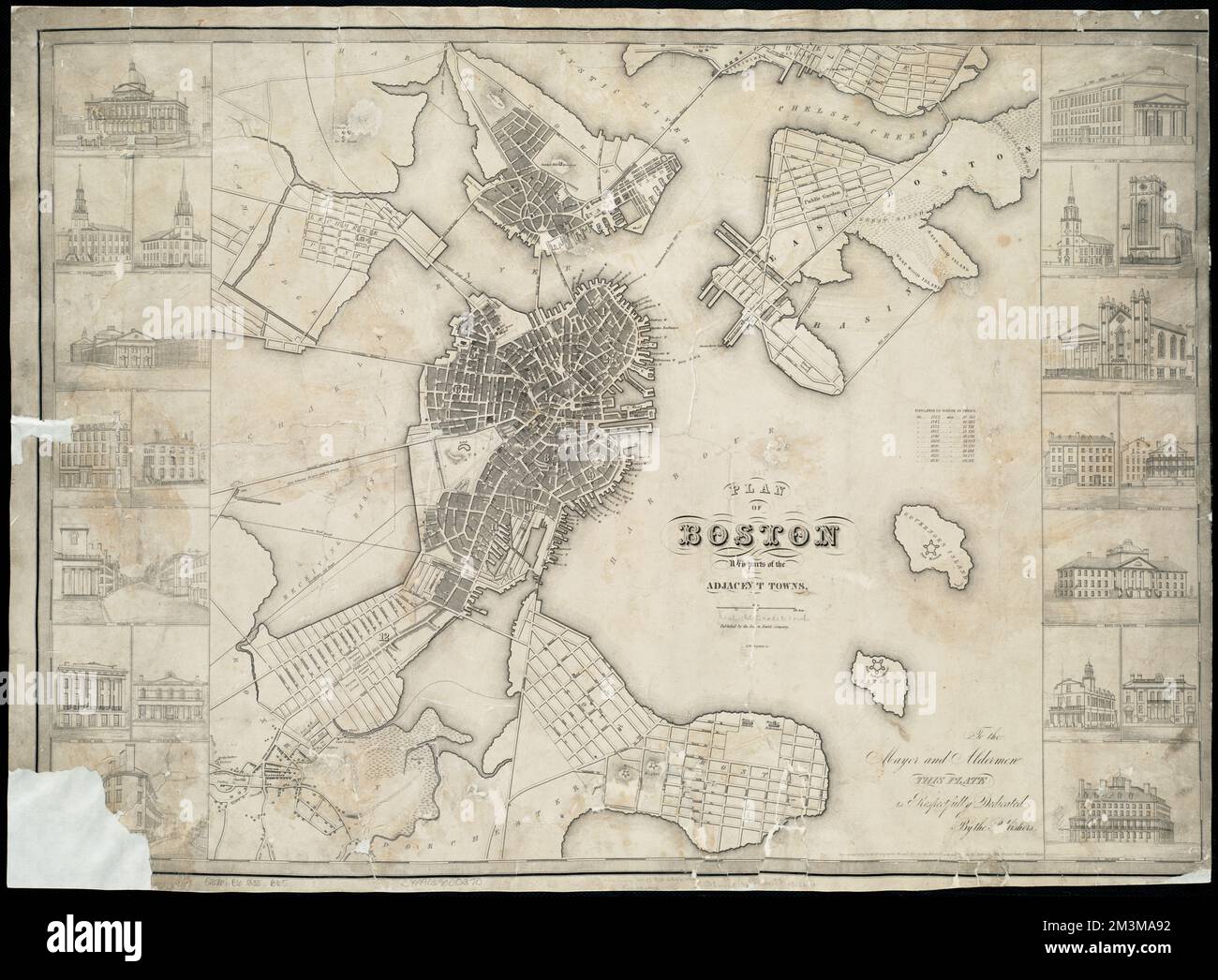 Plan of Boston with parts of the adjacent towns , Fortification ...