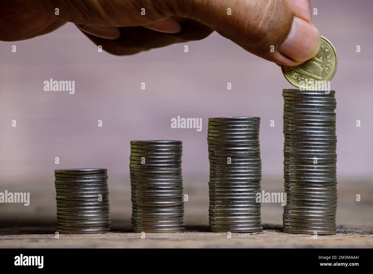 Save money and account banking for finance concept, Hand bank with coin ...