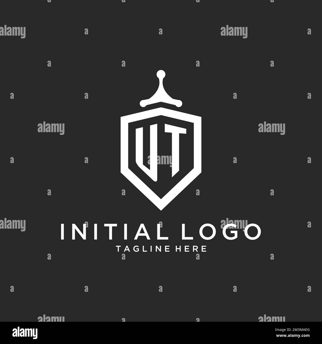 UT monogram logo initial with shield guard shape design ideas Stock Vector Image & Art - Alamy