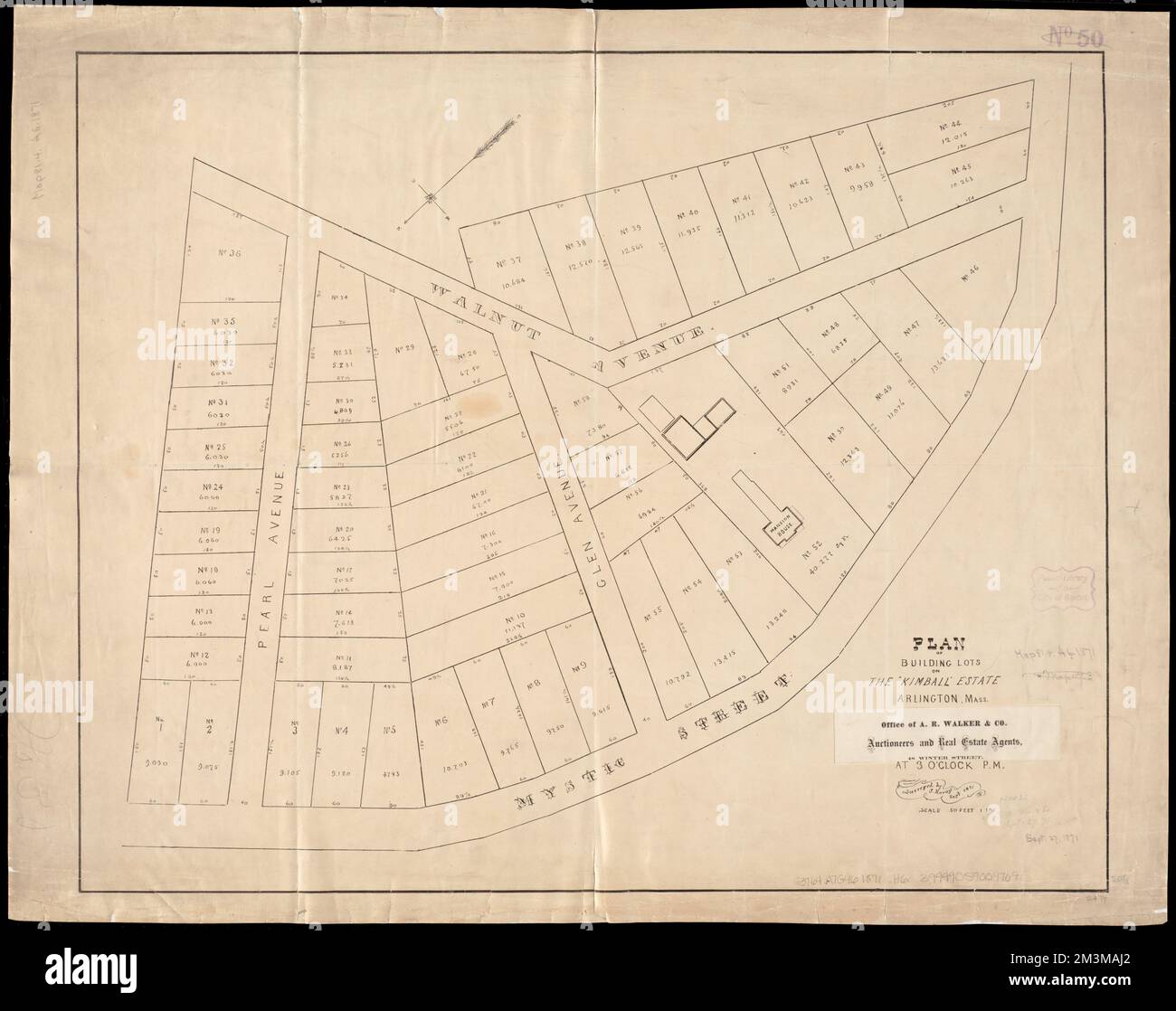 Plan of building lots on the 'Kimball' Estate Arlington, Mass. ... at 3 ...