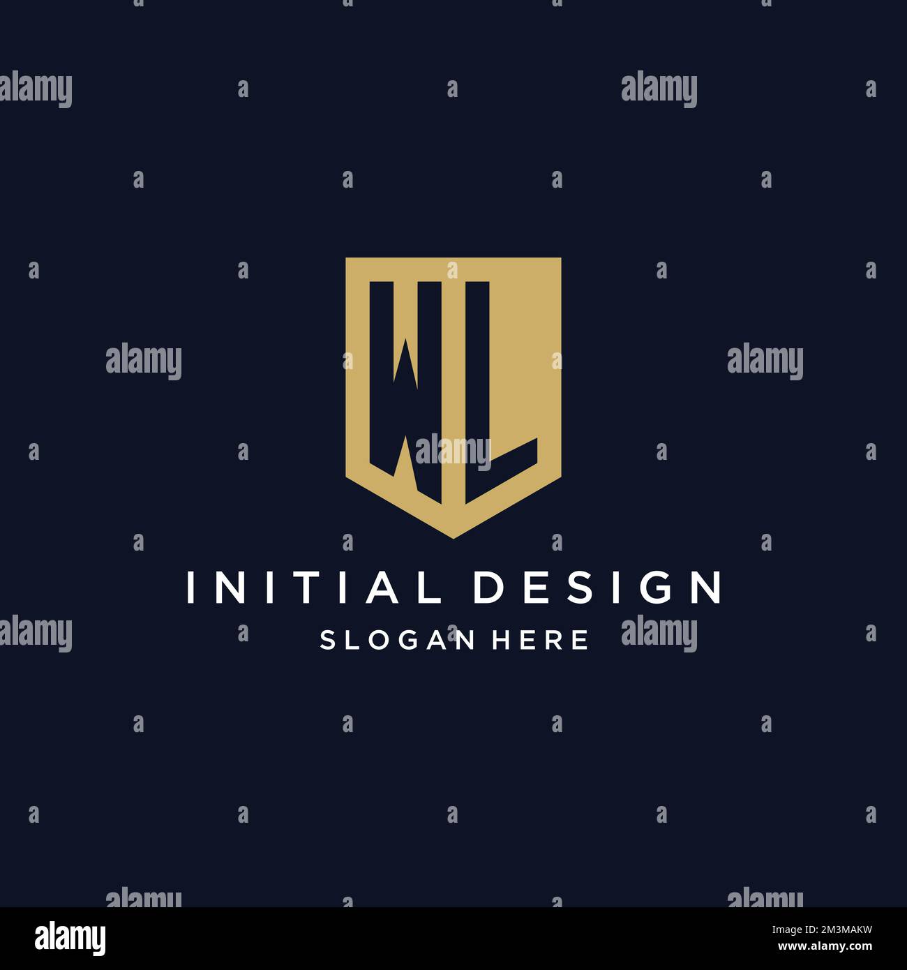 WL monogram initials logo design with shield icon template Stock Vector Image & Art - Alamy