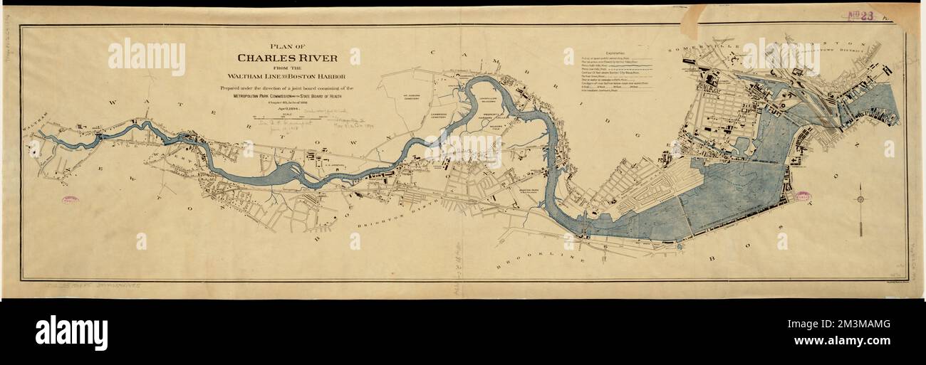 Plan of Charles River : from the Waltham line to Boston harbor ...